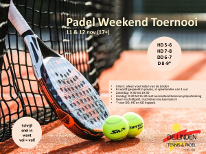 De Linden Weekend Padel Toernooi 11 en 12 november · TC De Linden